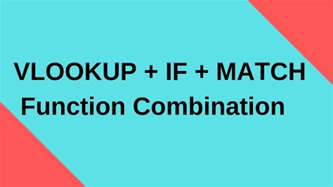 How To Use Vlookupifmatch Functions Together With Different Table