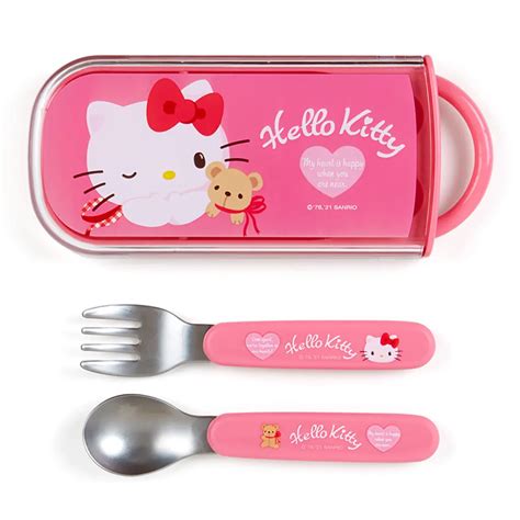 Sanrio Original Spoon And Fork Set Hello Kitty Little Orange