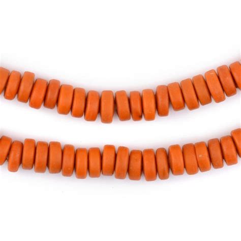 Orange Java Glass Button Beads 8mm The Bead Chest