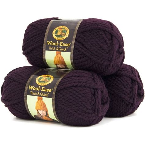 Lion Brand Yarn Wool Ease Thick And Quick Eggplant Classic Super Bulky