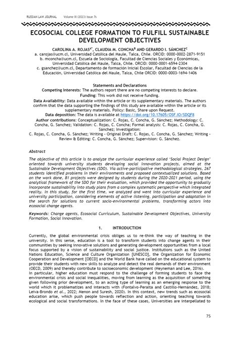 PDF ECOSOCIAL COLLEGE FORMATION TO FULFILL SUSTAINABLE DEVELOPMENT
