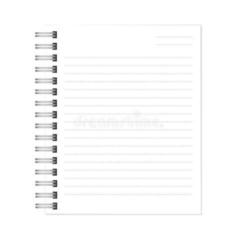 White Notebook With Dotted Lines Can Shred Stock Vector Illustration Of Binder White 269970603