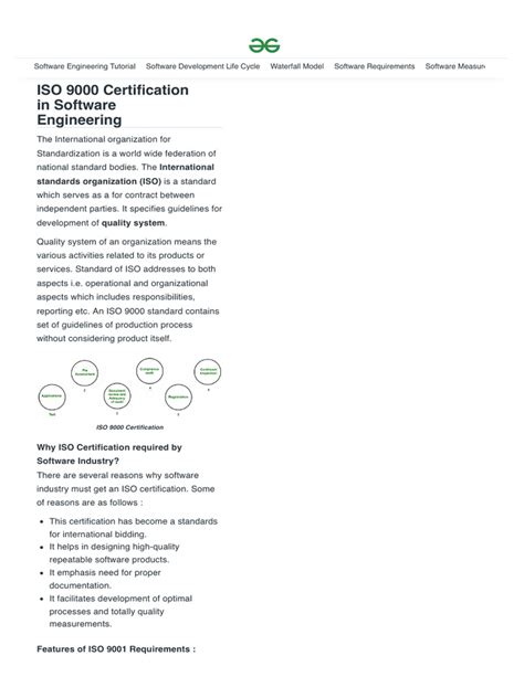 Iso 9000 Certification In Software Engineering … Pdf Iso 9000