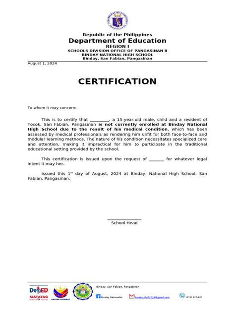 Certificate Of Non Enrolment Pdf