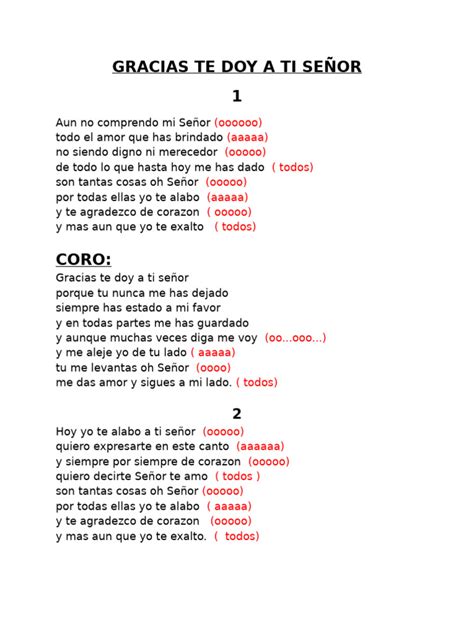 Gracias Te Doy A Ti Señor Pdf