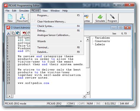 Picaxe Programming Editor Download Softpedia