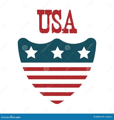 United States Of America Shield Usa Patriotic Symbol Stock