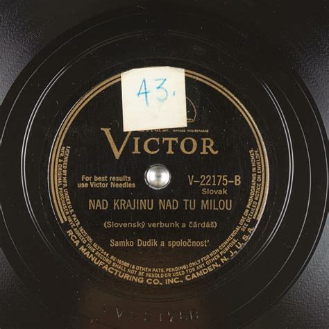 Nad Krajinu Nad Tu Milou Slovenský Verbunk A čárdáš Samko Dudik