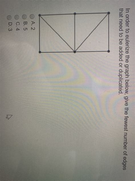 Solved In Order To Eulerize The Graph Below Give The Fewest Chegg