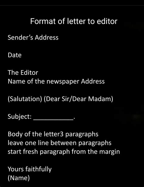 FORMAT OF LETTER TO EDITOR CBSE CLASS 10TH ENGLISH Study Tips College Study Tips Elementary