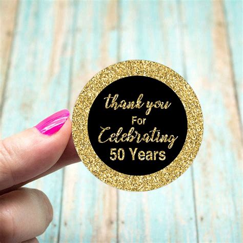 Black And Gold 50th Birthday Thank You Stickers Philippines Ubuy