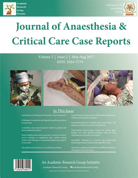 Volume 3 Issue 2 May Aug 2017 Journal Of Anaesthesia And Critical
