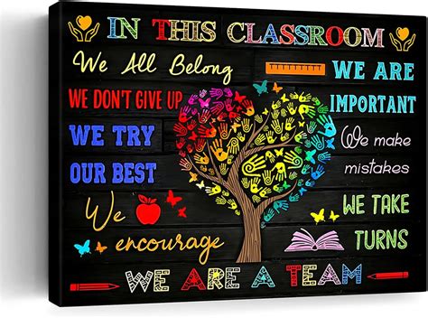 Aefer Inspirational Wall Art Positive Modern Decor Classroom Tree Wall