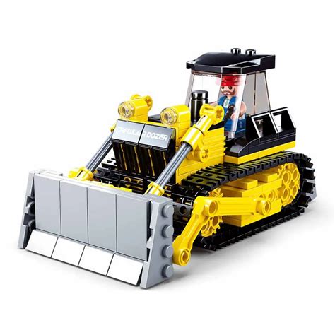 Playzu Building Block Toy Bulldozer Yellow And Black 6y