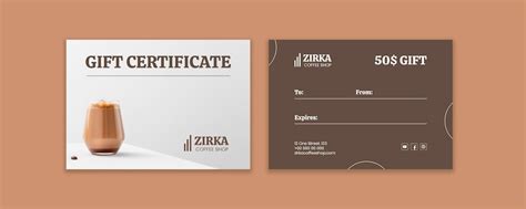 손으로 그린 상품권 디자인 서식 파일 무료 벡터