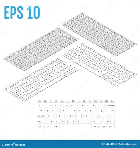 Realistic Isometry Of Modern Keyboard Vector Illustration Stock Vector Illustration Of Button