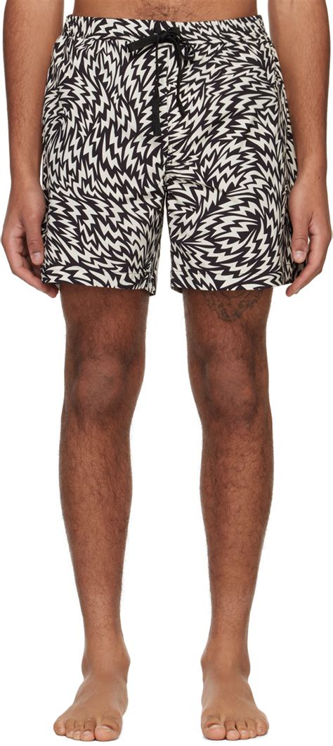 Black Shes Electric Swim Shorts By Double Rainbouu On Sale