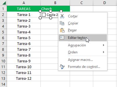 Insertar CheckBox En Excel Siempre Excel