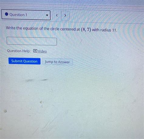 Solved Question 1 Write The Equation Of The Circle Centered Chegg
