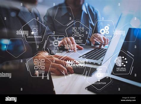 Machine Learning Technology Diagram With Artificial Intelligence Ai Neural Network Automation