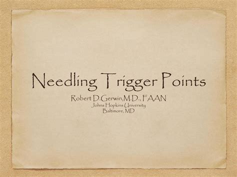 Pdf Needling Trigger Points€¦ · Needling Trigger Points Needling Dry Needling Or Trigger