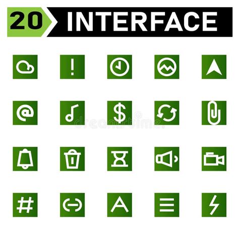 Interface Icon Set Include Cloud Weather Interface Caution Warning