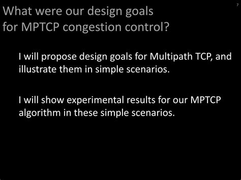 Ppt Congestion Control For Multipath Tcp Mptcp Powerpoint