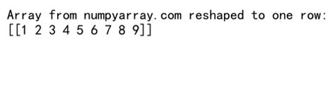 Mastering Numpy Reshape To One Row A Comprehensive Guide Numpy Array