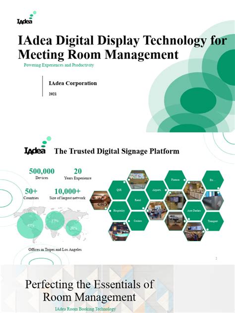Iadea Digital Display Technology For Meeting Room Management Pdf Access Control Tablet