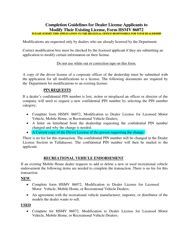 Form HSMV Download Fillable PDF Or Fill Online Modification To Dealer License For Licensed