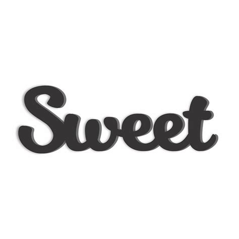 Palavra Decorativa Sweet Lettering Para Parede Laqueado 6mm Kiaga