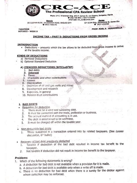 Taxation Wk9 Income Tax Part 5 Pdf