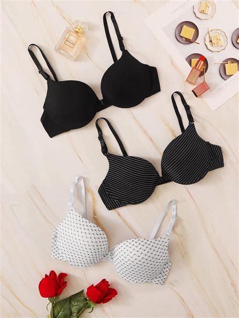 Push Up Underwire Bra Set 3pack Negative Apparel