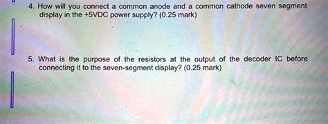 How Will You Connect A Common Anode And A Common Cathode Seven Segment Display In The VDC