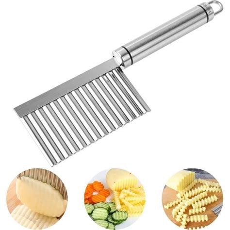 Couteau Lame Ondulée Coupe Frites Coupe Légumes En Acier Inoxydable