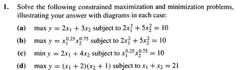 Solved Solve The Following Constrained Maximization And Chegg