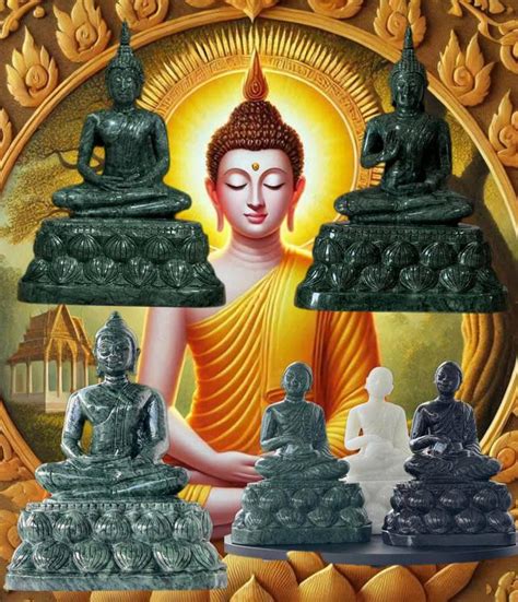 พระพุทธรูป พระอุปคุตหยกเขียวแม่น้ำโขงพร้อมฐาน หน้าตัก 5 นิ้ว สูง10นิ้ว