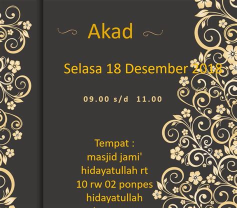 download template undangan pernikahan hitam corak batik gratis