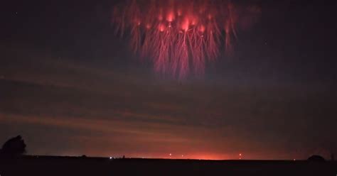 Rare Red Sprites Found In The Sky Usually Above Thunderstorms R