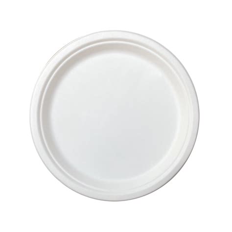 Round Compostable Plates And Dishware White Bagasse Compostableca