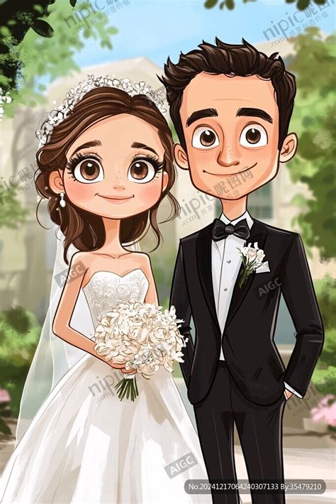 Ai创作图婚礼q版人像 Q版婚纱照 Q版结婚卡通 结婚照插画 Q版动漫婚礼 卡通结婚照 Q版婚礼人物 Q版卡通结婚 婚礼q版卡通人物 Q版婚庆