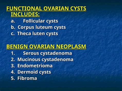 Benign Ovarian Tumors Pptbenign Ovarian Tumors Ppt