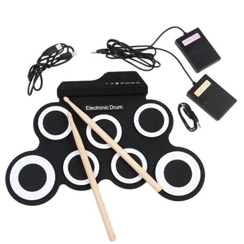 Portable Electronic Drum Digital Usb 7 Pads Roll Up Drum Set Silicone