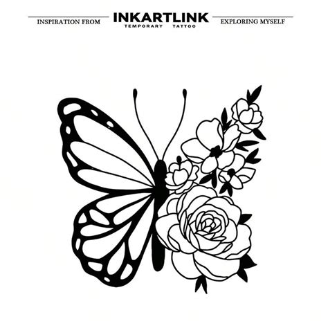 Inkartlink 革新的な技術タトゥー、セミパーマネントタトゥー、リアルな蝶と花のタトゥー、感動的なハートのタトゥー、一時的なタトゥー、フェイクタトゥー、防水、正統なタトゥーの外観