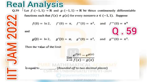 Iit Jam 2022 Real Analysis Solution Question 59 Pure Mathematical