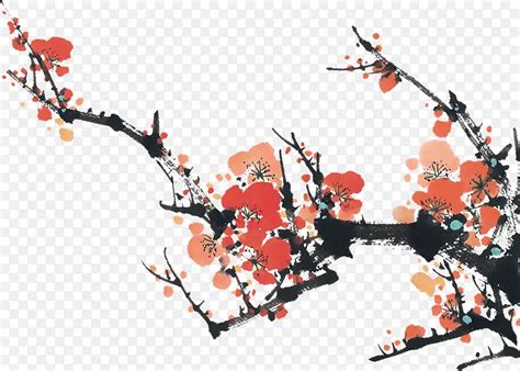 创意绘画风格红色梅花png图片素材下载图片编号qlbxgbnr 免抠素材网