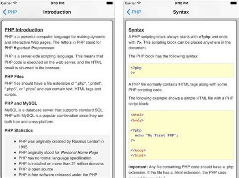 Handy IPhone IPad Apps For PHP Coding