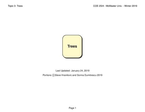 Topic 3 Trees Lecture Notes Trees Portionscsteve Hranilovic And