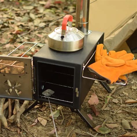 Tent Stove Portable Camping Wood Burning Stoves Carbon Steel With