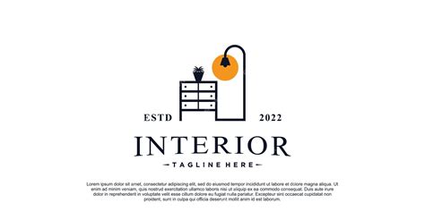 독창적인 개념의 주택에 대한 가구 로고 디자인 영감 Premium Vector 프리미엄 벡터